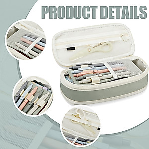 Henoyso 18 Set Aesthetic Bible Study Supplies Include Big Capacity Pen Bag with Zipper 12 Pcs Chisel Tip Bible Highlighters 5 Pcs Quick Dry Retractable Black Ink Pens for Office(Green)