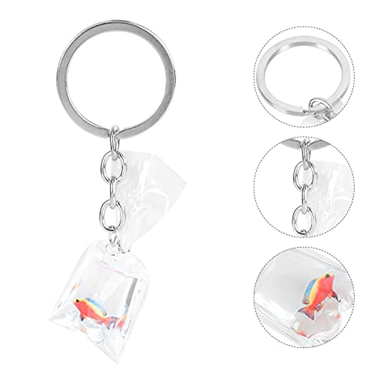Generic Fish Charm Keychain Fish Water Bag Charms Tropical Fish Key Ring Bag Pendant Decors Orange 5.20X2.70X0.20cm 25G7A31H103GPEMH