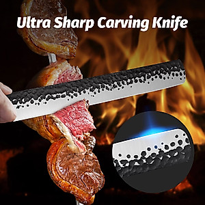 PURPLEBIRD 11“ Flexible Brisket Knife Bundle with 12” Stronger Carving Knife