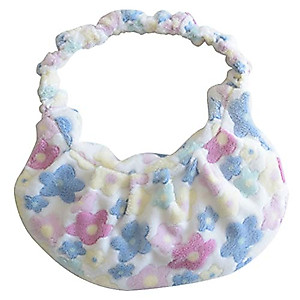 VALICLUD Hobo Bag Large Capacity Furry Handbag Shoulder Tote Bag Fluffy Purse Floral Flower Purse for Women