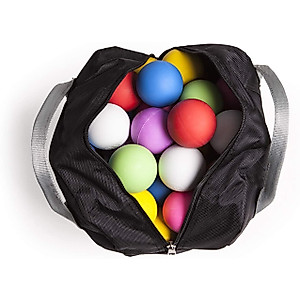 Champion Sports Lacrosse Ball Bag: Nylon Sports Training Tote for Lacrosse, Baseball and Tennis,Gray/ Black