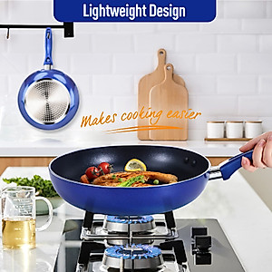 Midyb Nonstick Frying Pan, 2 Piece Induction Bottom Skillet for Kitchen, 8 & 10.2 Inches Cookware Cooking Pan Sets, Send Removable Screwdriver and 1 Cleaning Cloth, PFOA Free