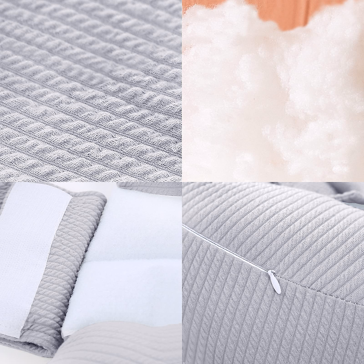 Pregnancy Pillow for Pregnant Women Side Sleeper, Soft Adjustable Double Wedge Body Pillow Side Sleeping Nursing Pillow Maternity Pillow for Body Waist Belly Back Support, With Detachable Pillow Cover