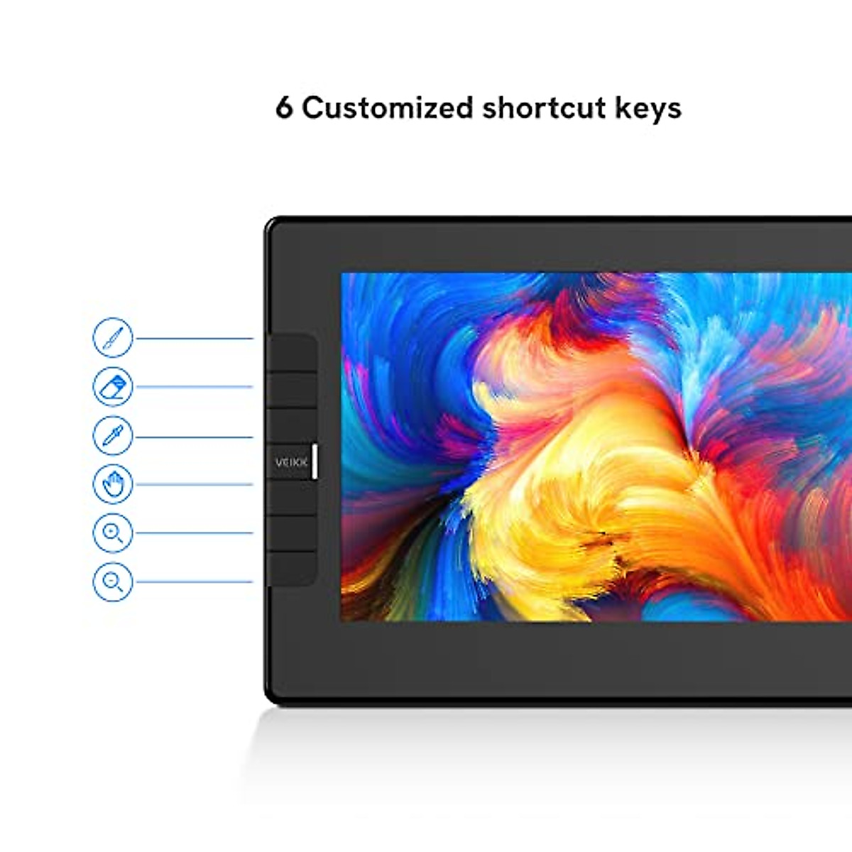 VEIKK VK1200 Drawing Tablet with Screen, 11.6 Inch Full-Laminated Graphic Drawing Monitor, with Battery-Free Pen and Tilt Function, 6 Customized Keys(Must be Connected to a Computer to Work)