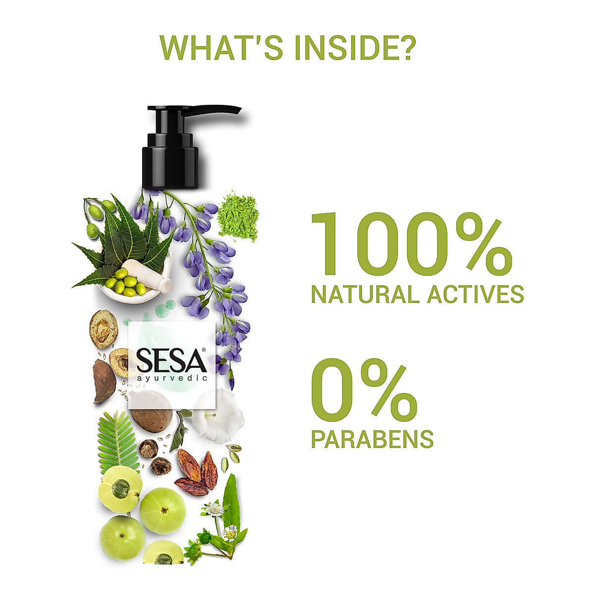 SESA Ayurvedic Medicinal Shampoo Hairfall Control Anti Dandruff Shampoo Infused with 17 Ayurvedic Herbs Smooth & Shiny Hair For Men & Women - 500 ml or 16.90 oz