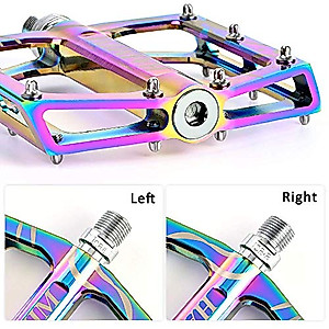 HAIMIM Road Bike Pedals 9/16 Sealed Bearing Mountain Bicycle Flat Pedals Lightweight Aluminum Alloy Wide Platform Cycling Pedal for BMX/MTB -Universal Lightweight Aluminum Alloy Platform Pedal