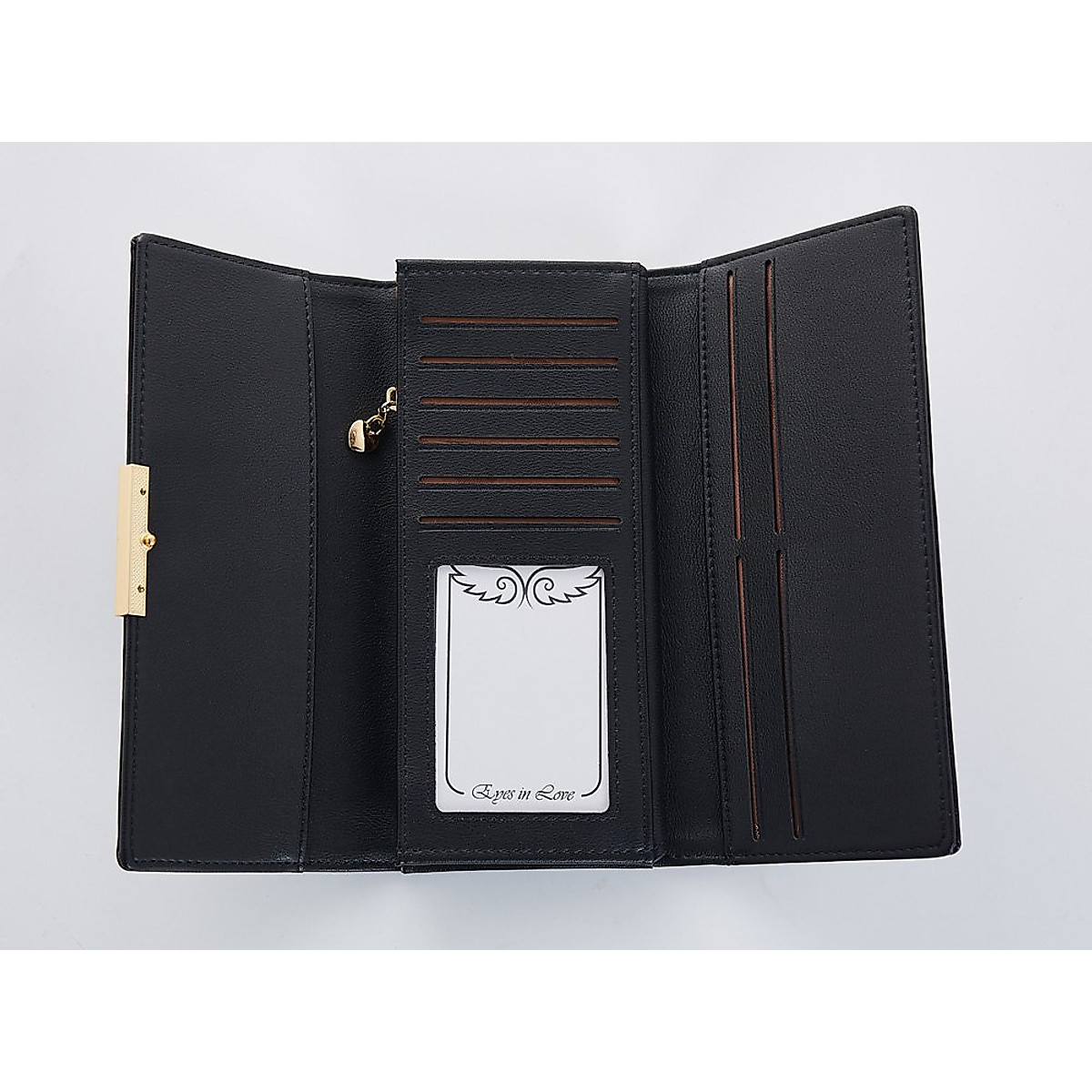 CYANB Soft Leather Trifold Multi Card Holder Wallet, Elegant Clutch Long Purse for Women Ladies