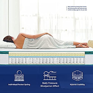 Oleesleep 13 Inch Dual Layered Gel Hybrid Memory Foam Mattress, CertiPUR-US Certified, Green, King