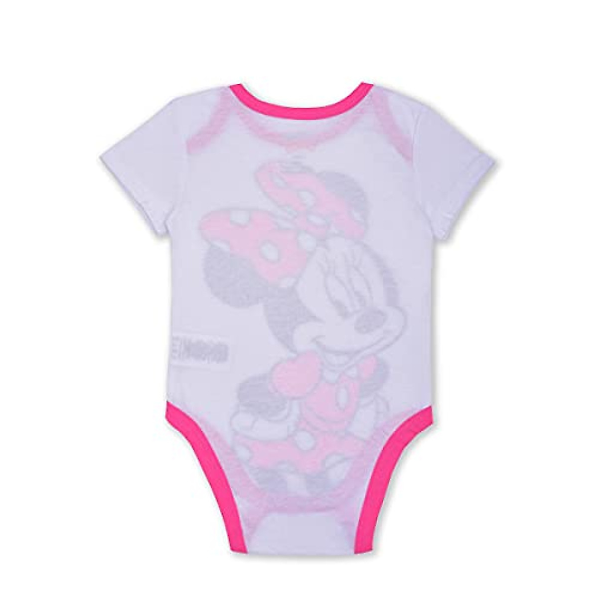 Disney Minnie Mouse Girls’ 4 Pack Bodysuit for Newborn and Infant – Pink/Grey/White