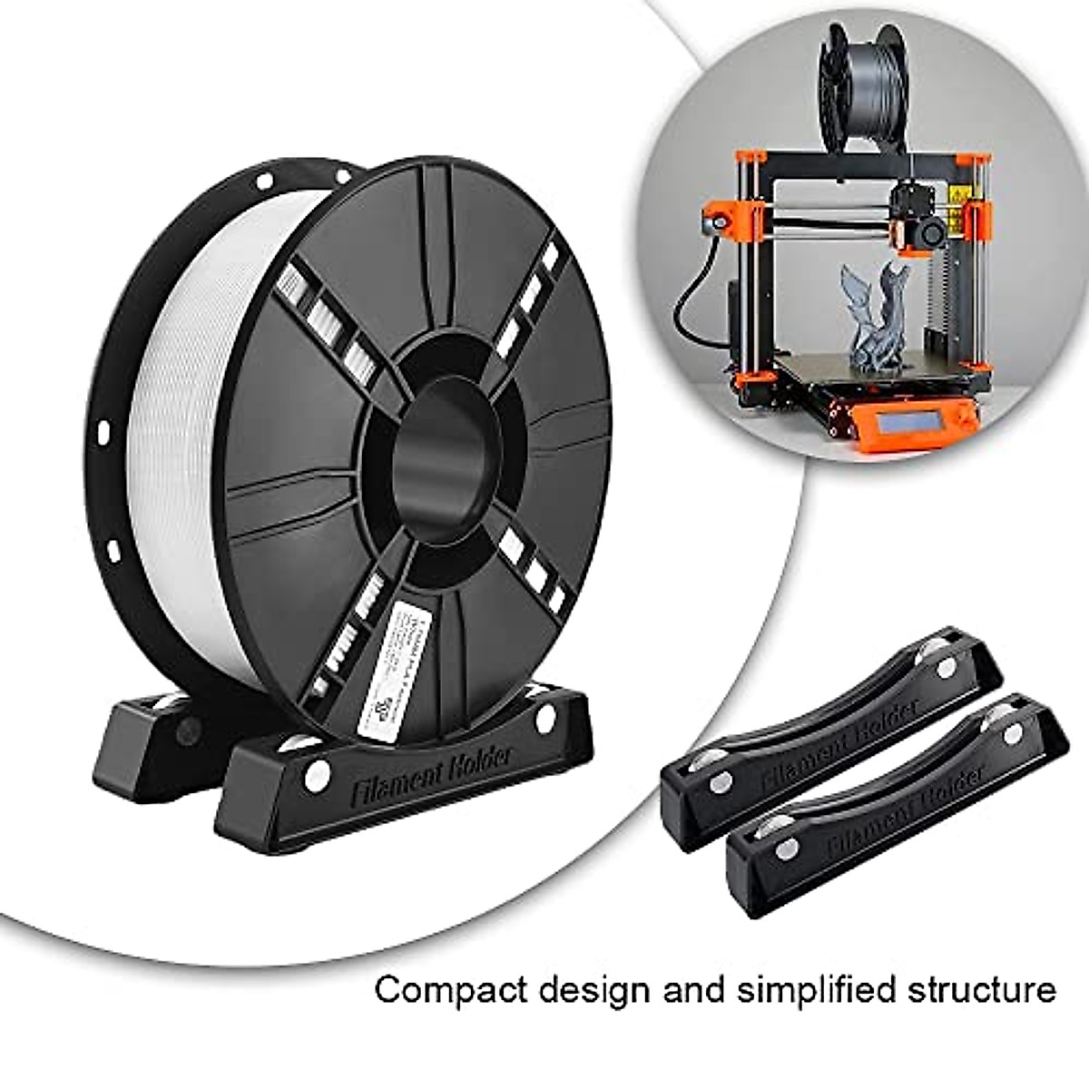CCMTangHong 2 Pcs 3D Printer Filament Holder Adjustable 3D Printer Spool Holder Durable 3D Printer Supplies Brackets for 3D Printing Materials