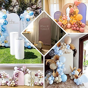 Efavormart 5ft Dusty Rose Spandex Fit Round Top Backdrop Frame Stand Cover, 2-Sided Wedding Arch Cover