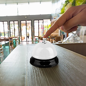 Hicarer 8 Pcs Game Call Bell Colorful Desk Bell Metal Ring Bell 3 Inch Diameter Hand Bells Bulk for Adults Service Bell for Desk Hotel Restaurant Office School Kitchen Bar Counter Supplies
