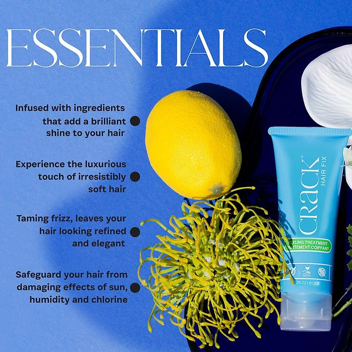 Crack HAIR FIX Styling Creme - Multi-Tasking, Anti-Frizz, Leave-In Styling Aid With Protection from Humidity, Chlorine, Heat Treatments & Sun