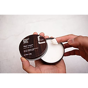 Every Man Jack Mens Hair Styling Fiber Cream - Add Extra Thickness and Texture with a Medium Hold, Matte Finish, and Low Shine - Non-Greasy, For All Hair Types, Fragrance Free - 3.4-ounce - 2 Tins