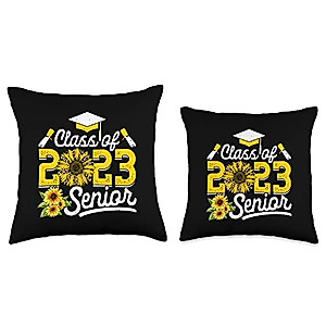 Generic Sunflower Mom Girl 23 Graduation Senior Class of 2023 Throw Pillow, 16x16, Multicolor