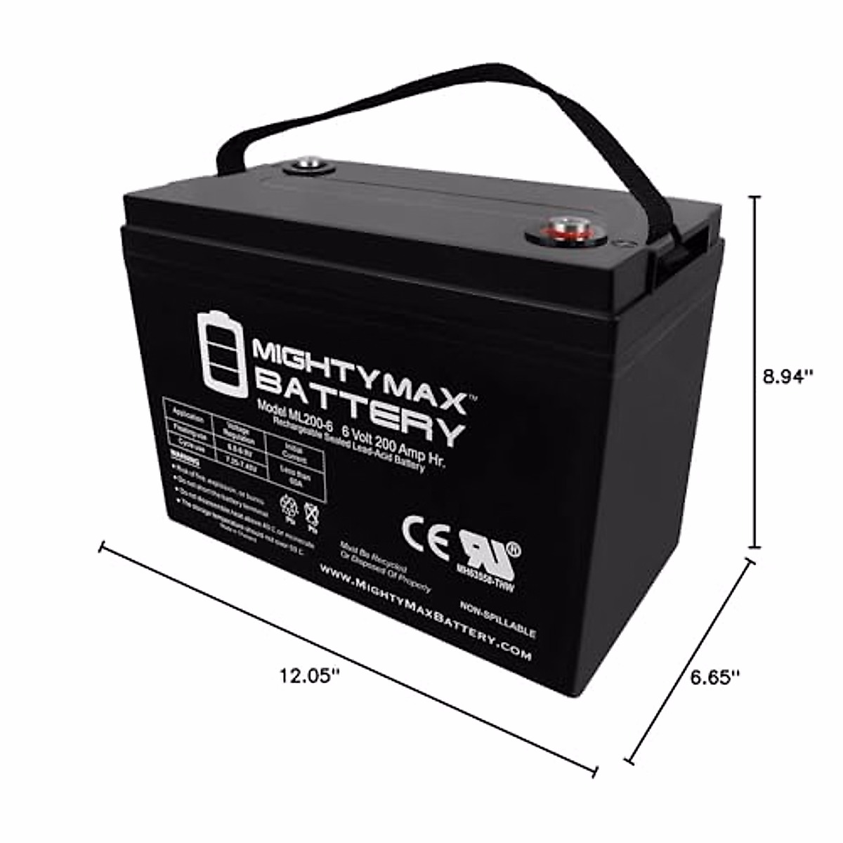 Mighty Max Battery 6V 200AH SLA Battery Replacement for DN200-6E Electric Pallet Jack