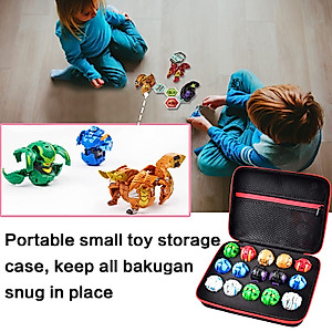 Toy Organizer Storage Case Compatible with Bakugan Figures, BakuCores and Armored Alliance, Geogan Rising Battle Action Figure, Mini Toys Container Holder Bakugons Box with Mesh Pocket (Bag Only)