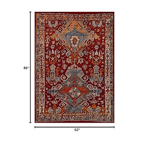 LUXE WEAVERS Moroccan Floral Red 5x7 Area Rug for Living Room