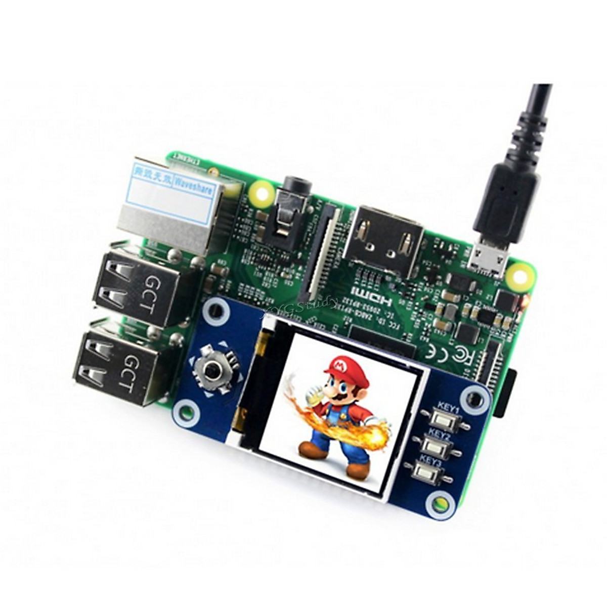 1.44 inch LCD Display HAT for Raspberry Pi 2B/3B/4B/Zero/Zero W 128x128 Pixels SPI Interface @XYGStudy