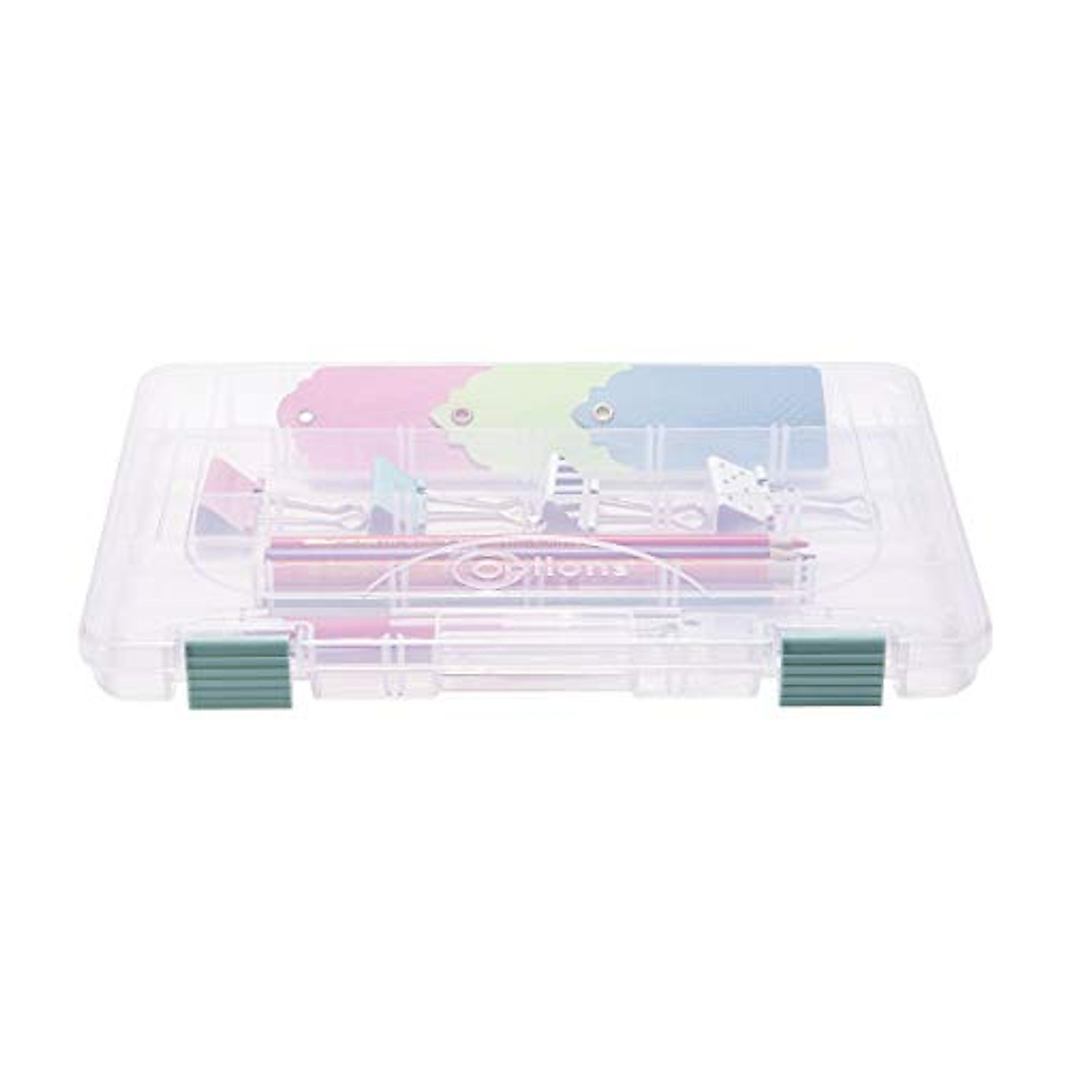 Medium Thin Utility Organizer with Adjustable Dividers | Transparent Organization Box For Small Parts, Batteries, & Jewelry Storage