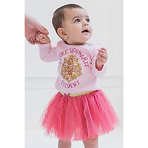 Harry Potter Infant Baby Girls Bodysuit Graphic T-Shirt Mesh Skirt and Leggings 4 Piece Layette Set 18 Months