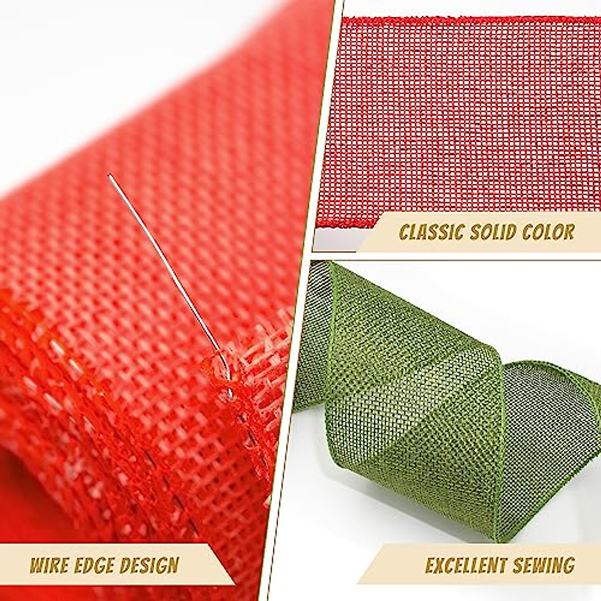 Mlurcu Fall Ribbon Burlap Wired Ribbon 2 Inch Wide Thick Solid Fabric Wire Edge Ribbon 6 Rolls 30 Yards Autumn Ribbon for Crafts Wreaths Bows Making Thanksgiving Christmas Wedding Outdoor Decorations