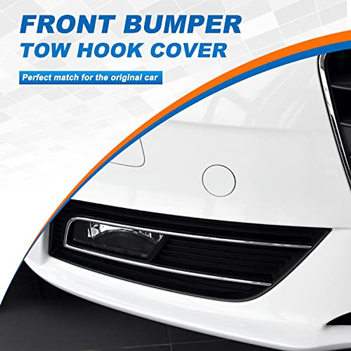 Front Bumper Tow Hook Cover Towing Eye Cap Fit for Audi A4 B8 2013 2014 2015 2016 8K0807241C (Silver, right passenger side) Xinpinsai