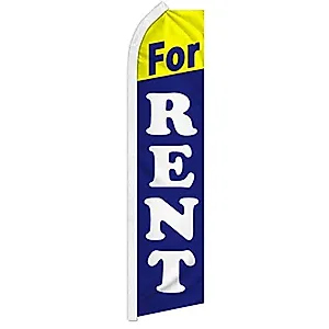 Infinity Republic Swooper Feather Advertising Flag - Perfect for Apartments, Offices, Homes - Red, White, Multicolored - 138 inches by 30 inches