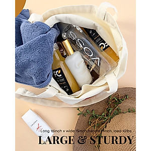 AUSVKAI Canvas Tote Bag Aesthetic for Women, Cute Trendy Teacher Rainbow Reusable Cloth Cotton Bags with Handle for Grocery School Shopping Beach