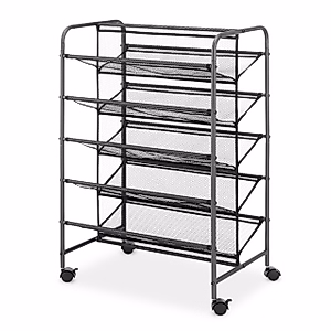Whitmor 5-Tier Double Sided Shoe Cart, Gunmetal