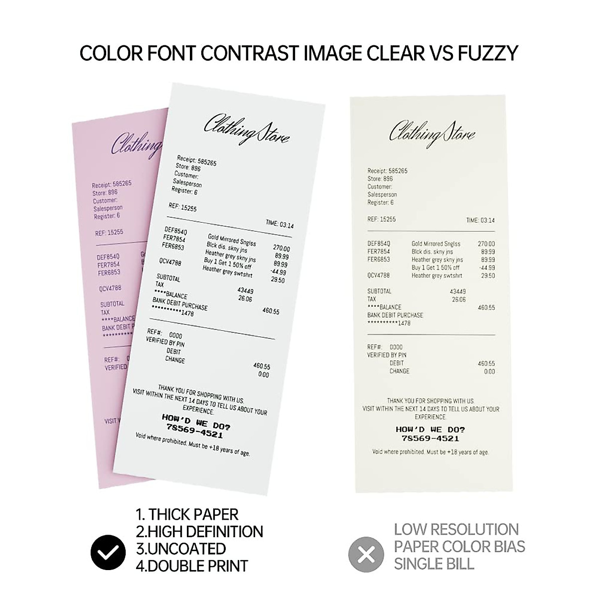 (10 Rolls) 2 Ply Carbonless Rolls 3" X 95 Feet White/Yellow Receipt Paper POS Cash Register Two Ply