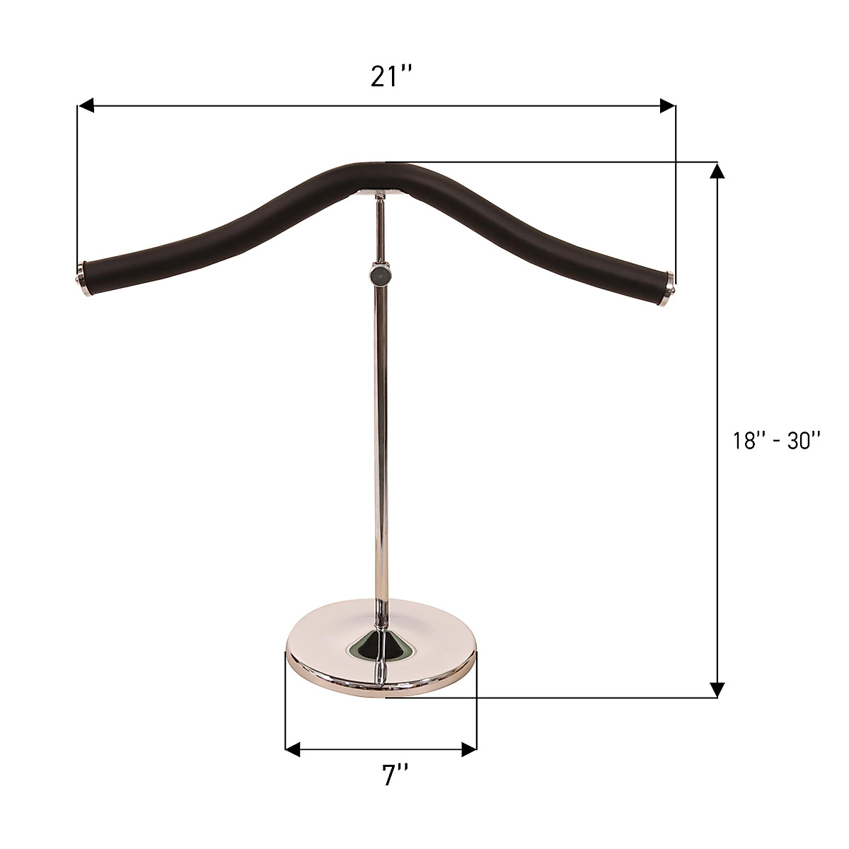 SSWBasics Flexible Shoulder Stand Featuring a Bendable 21” Arm (Adjustable Display 18”H- 30”H) – Countertop Shirt Display, Clothing Display Mannequin, Tabletop Stand for Clothes