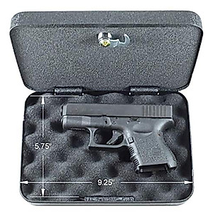 FSDC (Firearm Safety Devices - FSDC-MLC5200 Keyed Steel Lockable Gun Case & Security Box – Heavy-Duty Powder Coated Steel – TSA Approved – Compact for Easy Storage