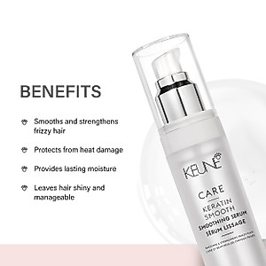 Keune Care Keratin Smooth Serum, Nourishing & Frizz-Control Treatment for Smoother Hair, 0.8 Fl Oz