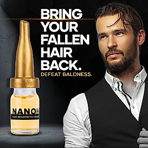 NanoHair by Bubbly Multi Effect Hair Strengthening Serum, Root Activator Hair Treatment Oil Serum To Make Your Hair Look Stronger, Longer and Healthier, 0.17 Fl Oz/5 mL x 10 pcs