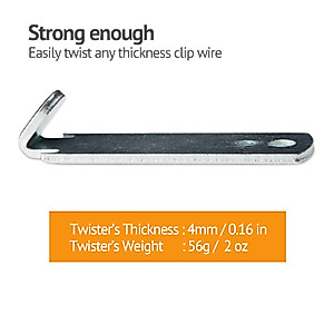 Seiria Fence Wire Twister for T Post Clips, Time Saver Barb Wire Fence Tools Easy to Use Strong Enough to Twist Any Fencing Wire (2 Pack)