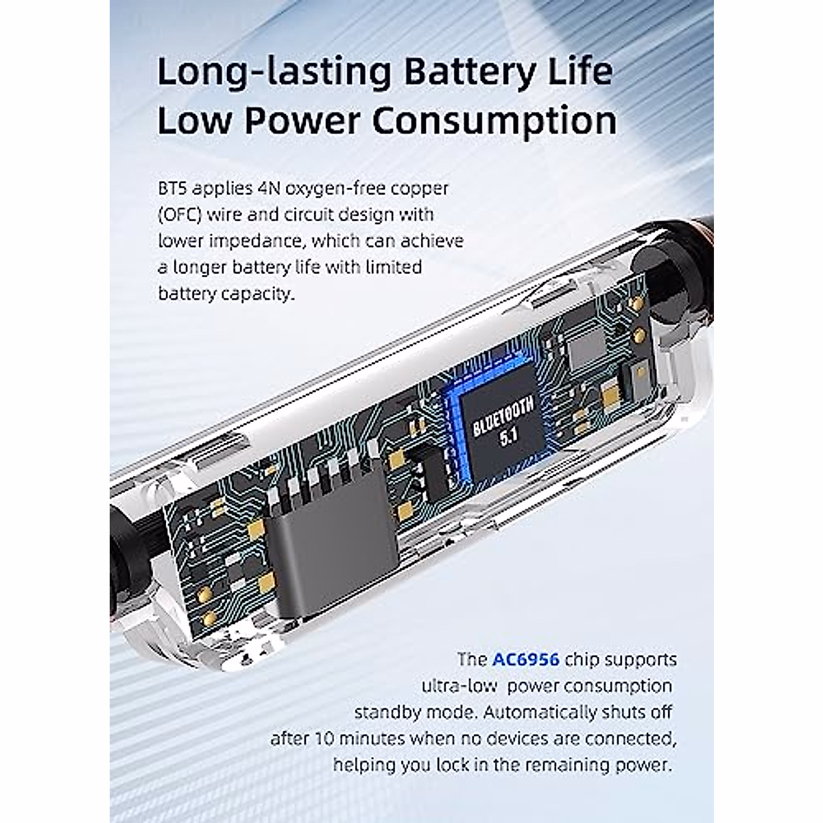 KBEAR BT5 Neckband Bluetooth Earphone IEM Cable with HD Mic,Type-C for Charging,IPX5 Waterproof,Wireless Replacement Cable for KZ ZST/ZSR/ED12/ES3/ES4/ZS10/AS06/AS10/ZSTX/EDX/CCA C10 Earbuds(B Pin)