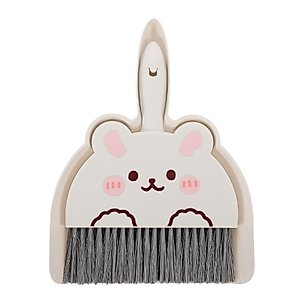 VOSAREA Mini Dustpan and Brush Set Small Broom and Dustpan Cleaning Set Hand Whisk Broom Set Portable Table Top Brush Set Dining Table Crumb Sweeper Cleaning Tools for Office White