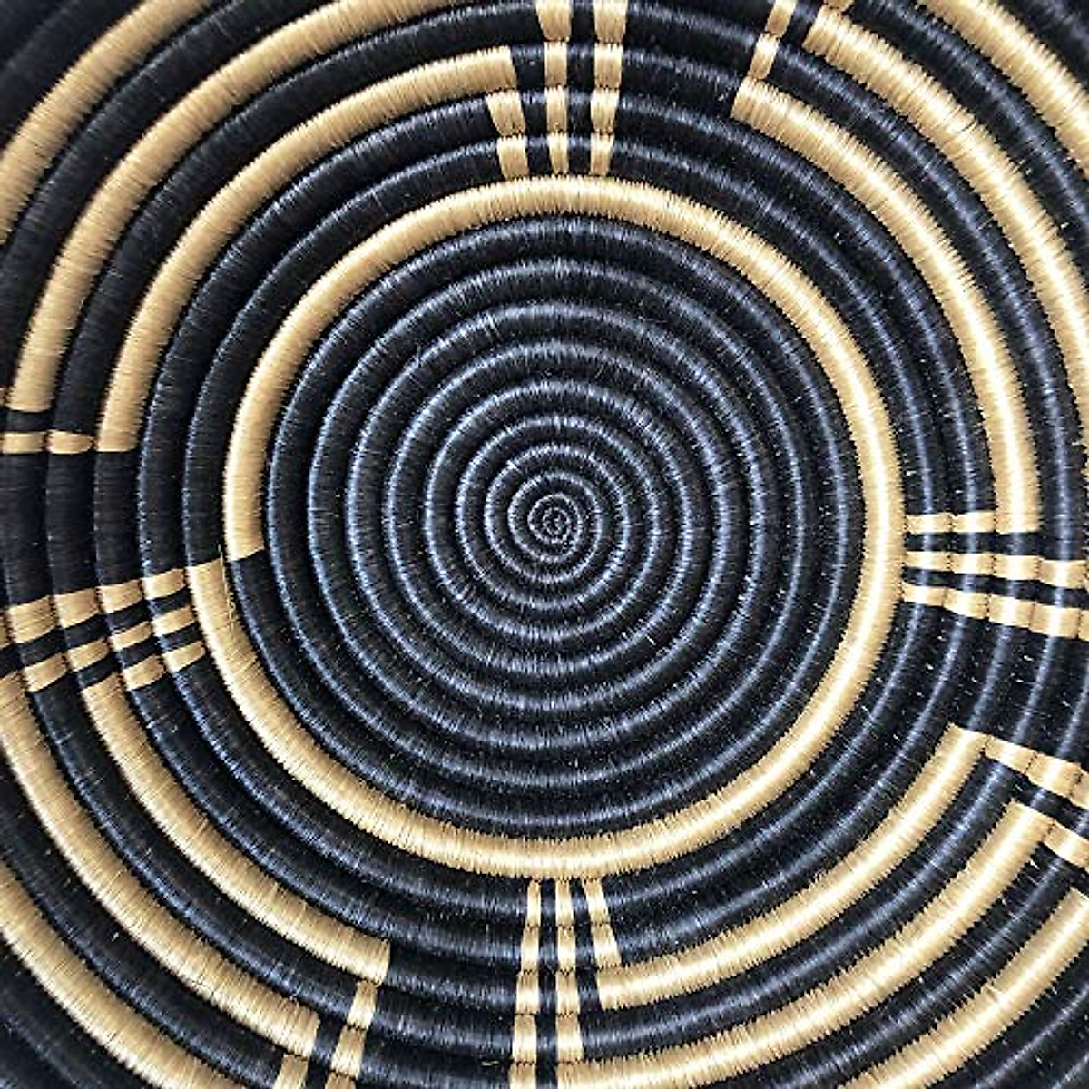 African Basket- Musoma/Rwanda Basket/Woven Bowl/Sisal & Sweetgrass Basket/Black, Tan