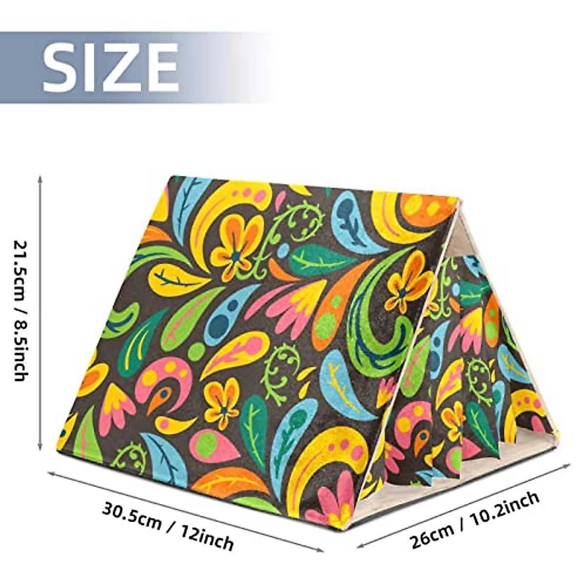 Y-DSIWX Guinea Pig House Bed, Rabbit Large Hideout, Small Animals Nest Hamster Cage Habitats Colorful Flowers Abtract