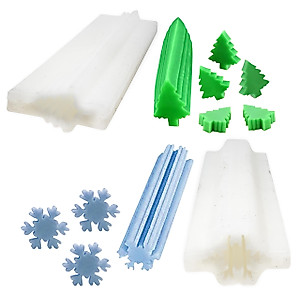 Gift Boutique Christmas Tube Column Silicone Soap Candle Mold Set of 2 Tree and Snowflake Shaped Long Tube Chocolate Candy Mold for Mousse Cake Baking Handmade Candle Mold Embed Soaps Making Supplies
