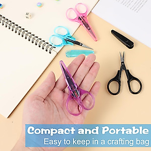 4Pcs Tiny Scissors, Stainless Steel Small Classroom Scissors With Protective Cover Crafting Scissors Suitable for Office Home and School