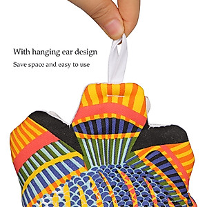 Deep-Sea Fish Oven Microwave Mitts Cartoon Fish Shape Cotton Oven Mitts Anti-Heat Baking Cooking Grilling Gloves Recycled Kitchen Oven Gloves Pot Holder Gloves for BBQ Baking Supplies