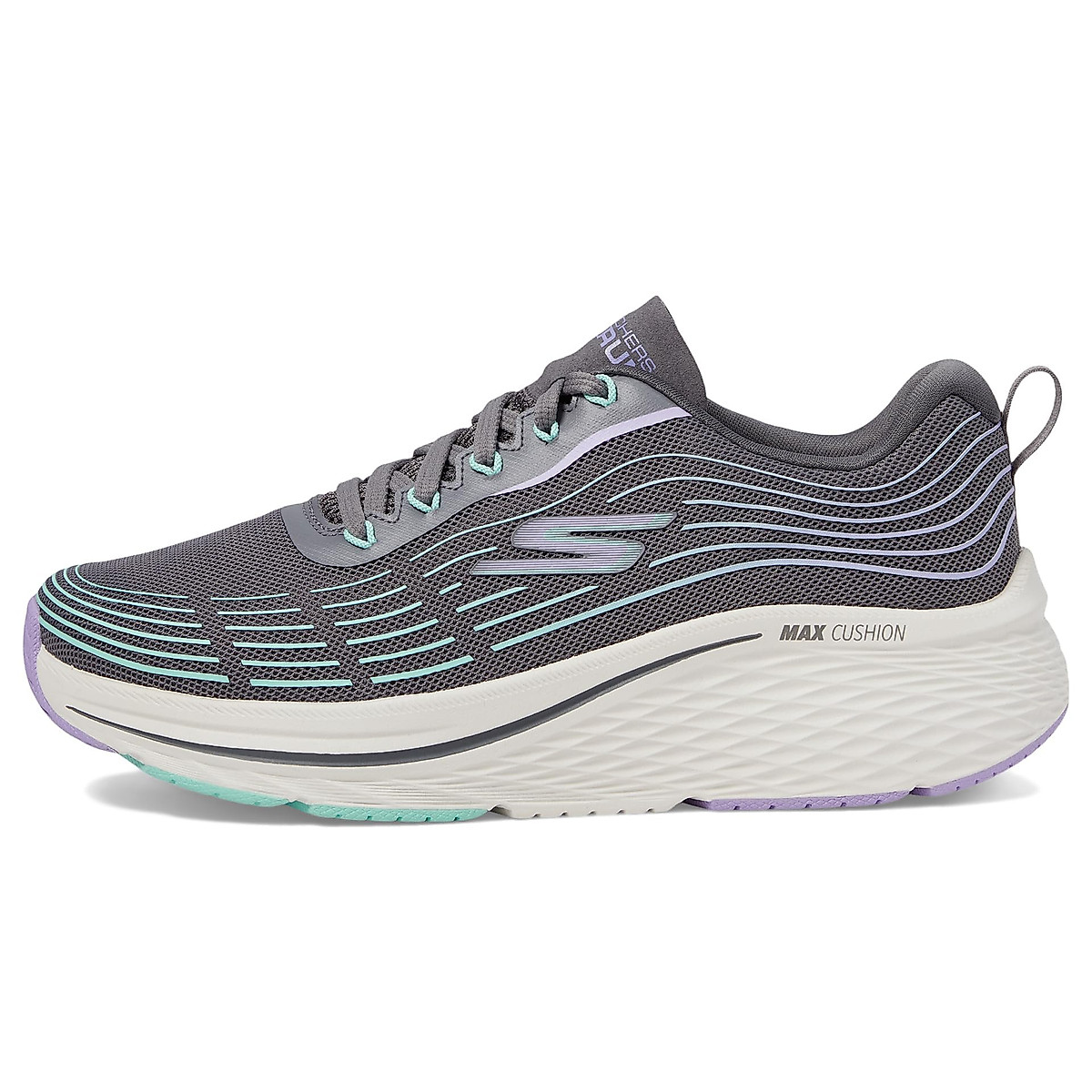 Skechers Women's Max Cushioning Elite 2.0 Sneaker, Charcoal/Lavender, 9.5