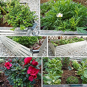 Raised Garden Bed 8x4x1.5ft Galvanized Raised Garden Beds Outdoor for Vegetables Gardening Flowers 18inch Tall Deep Root Raised Bed Planter Box - Metal Raised Garden Bed Kit with Gloves - Galvanized