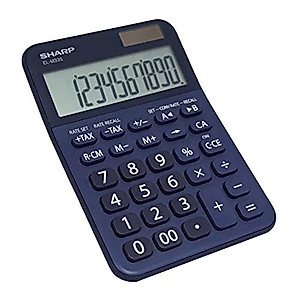 Sharp Elm335bbl Desktop Calculator, 10-Digit LCD, Blue