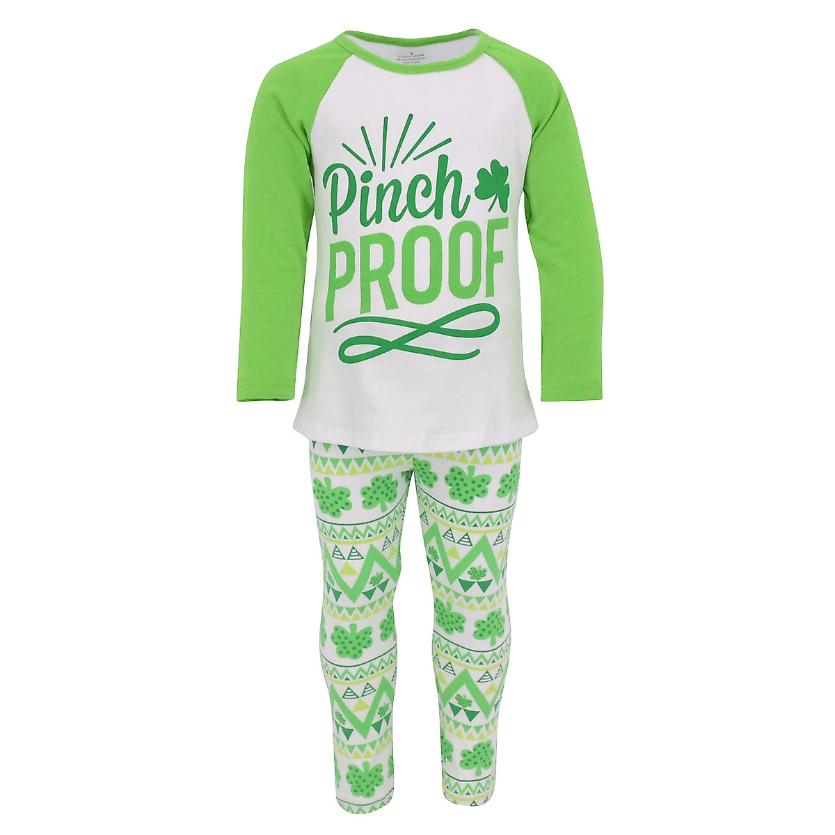 Unique Baby Girls St Patrick's Day Pinch Proof Legging Set (7/XXL, Green)