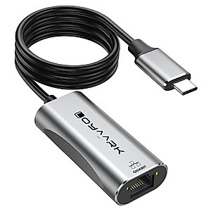 USB C to Ethernet Adapter with 3 Ft Cable, Gigabit RJ45 Adapter Support 10/100/1000Mbps Ethernet LAN Network, Type C to Ethernet Adapter for Laptop MacBook Pro iPad Phone