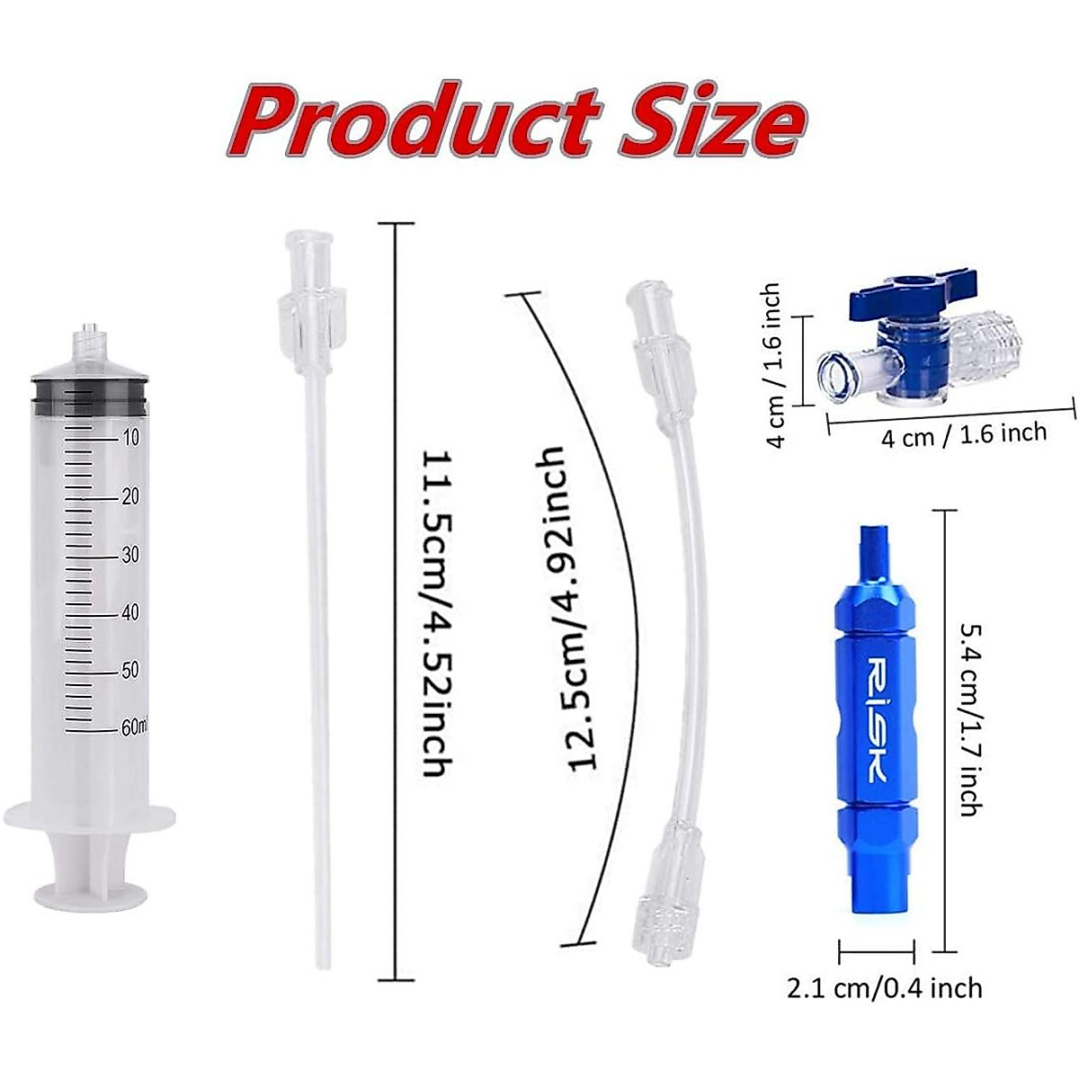 Miotorio Bike Cycling Tubeless Sealant Injector Syringe,Presta and Schrader Valve Core Removal Tool Fit for Stans No Tubes Sealant and Other Sealants Brand,Bike Syringe Kit