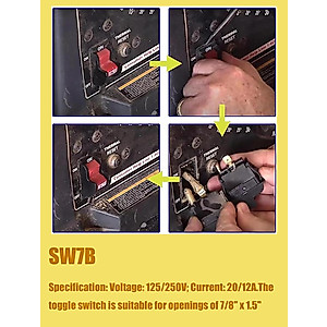 SW7B On-Off Toggle Switch 2 Prong ，Replacment for Delta,Aftermarket Replacment for Ryobi 46023 Delta/Porter Cable 489105-00 438010170141， for Table Saws Drill Press Power Tools Planer Band Saw